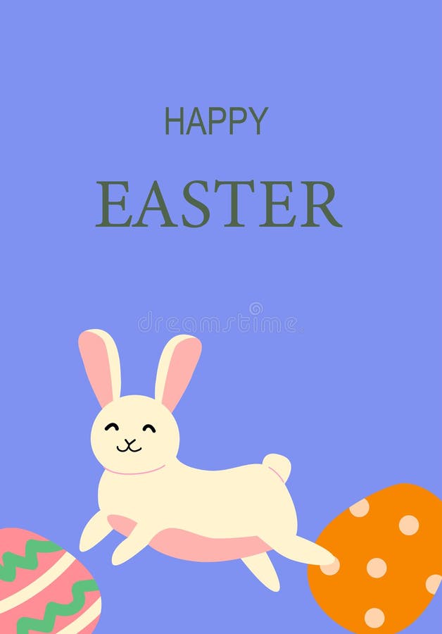 Happy Easter Celebration Featuring Cheerful Bunny and Decorative Eggs ...