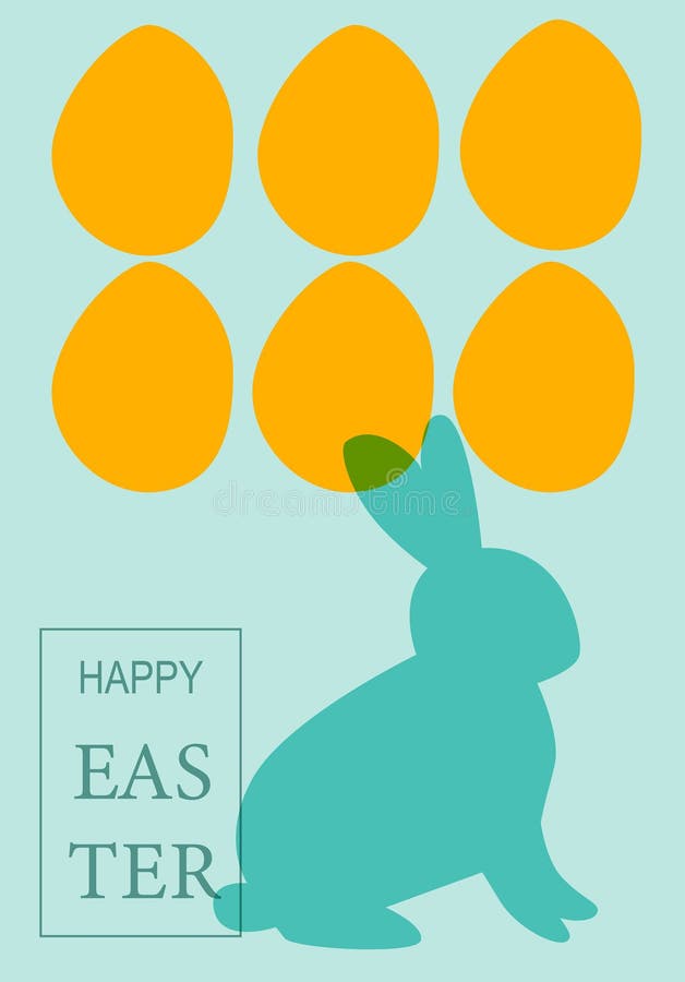 Happy Easter Celebration Poster Design with Bunny and Easter Eggs Stock ...