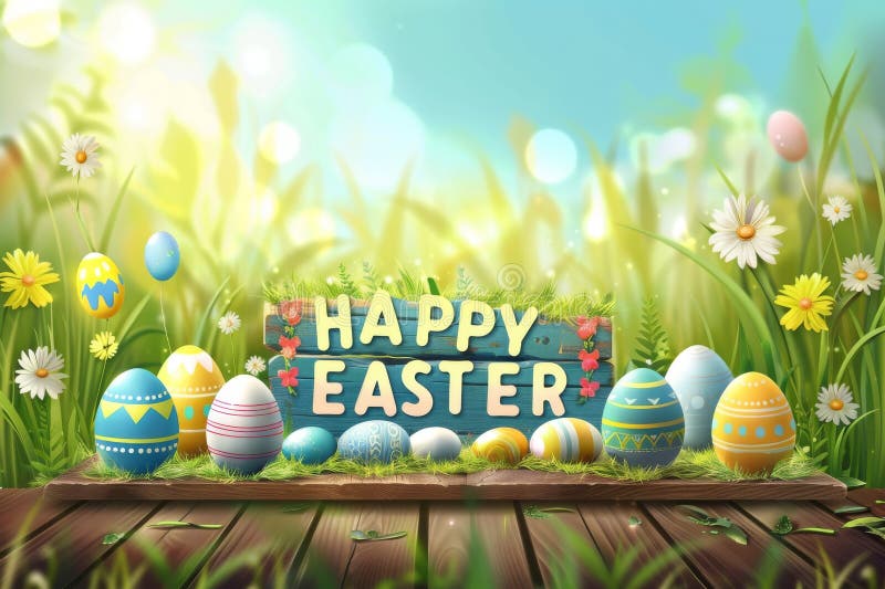 Happy Easter Easter Cherry Blossom Eggs Easter Art Basket. White ...