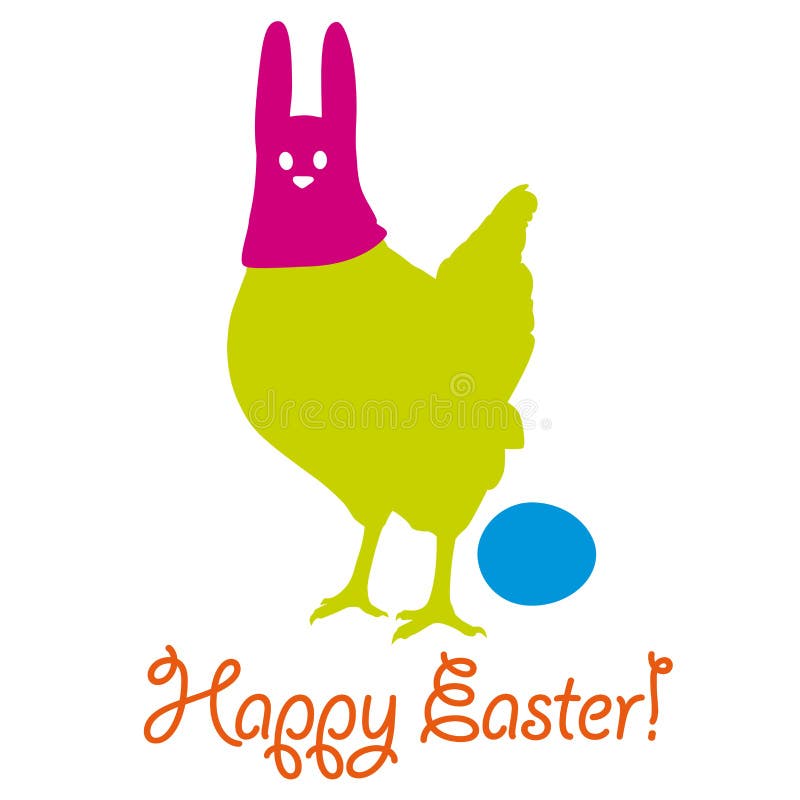 Happy easter chicken stock vector. Illustration of merry - 8291642