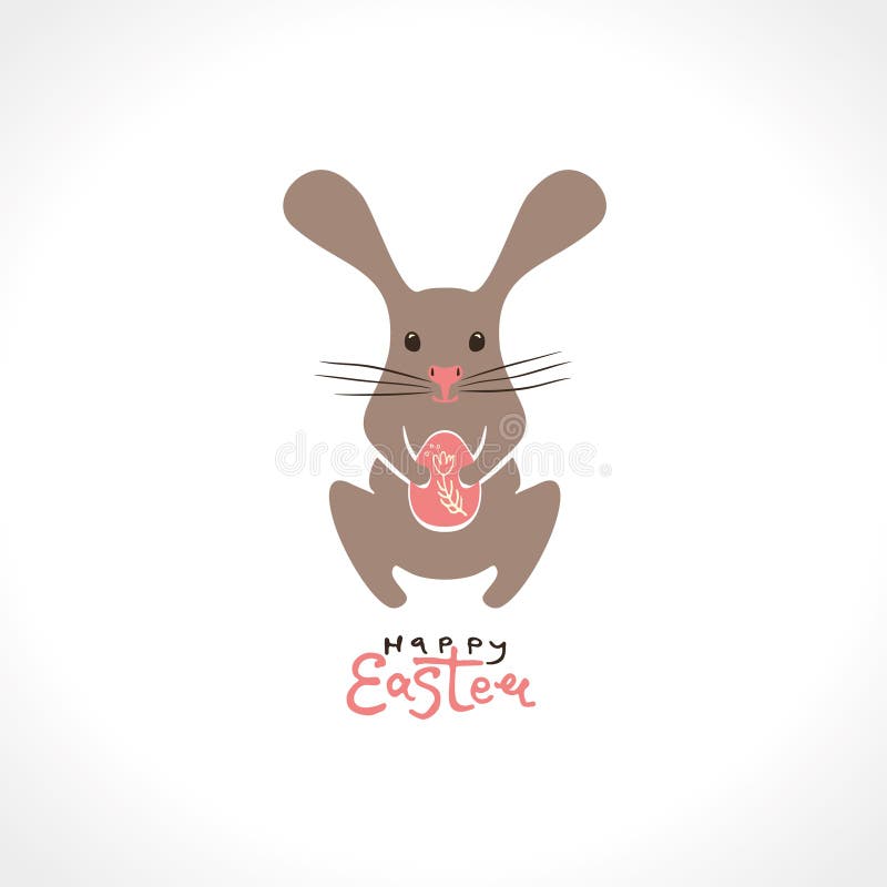 Happy Easter. Chocolate Bunny with Easter Egg Stock Illustration ...