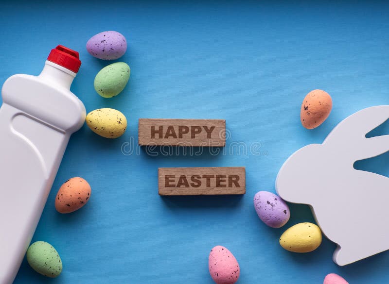 Happy Easter and Cleaning Concept Stock Image - Image of invitation ...