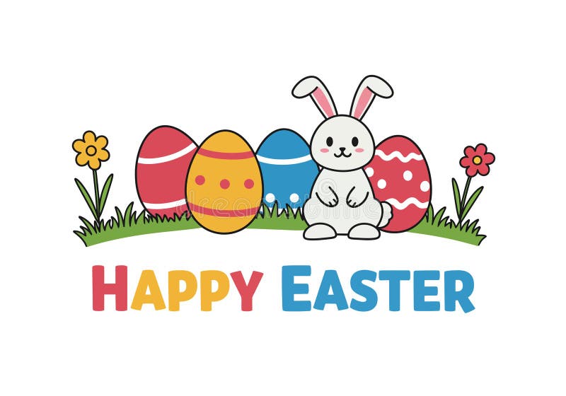 Happy Easter clip art stock vector. Illustration of seasonal - 369205883
