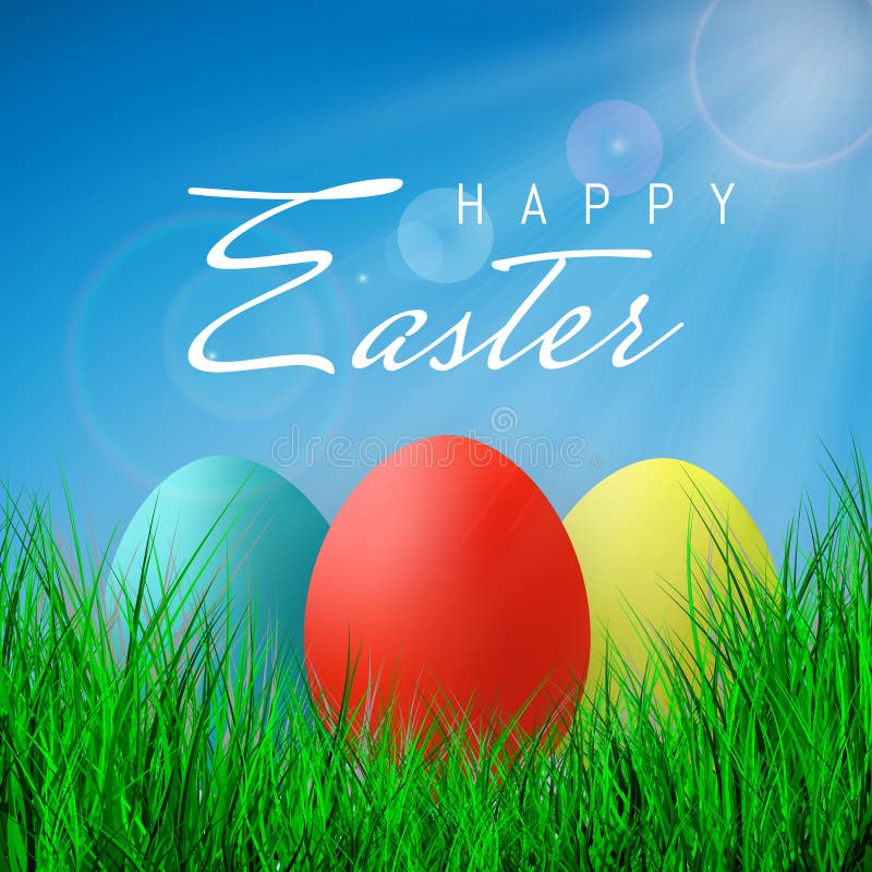 Happy Easter, Color Eggs Collection with Gradient Mesh, Design Template ...