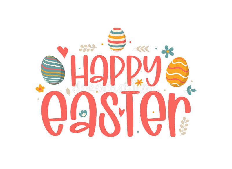 Happy Easter Colorful Lettering. Happy Easter, Vector Symbols, Logo ...