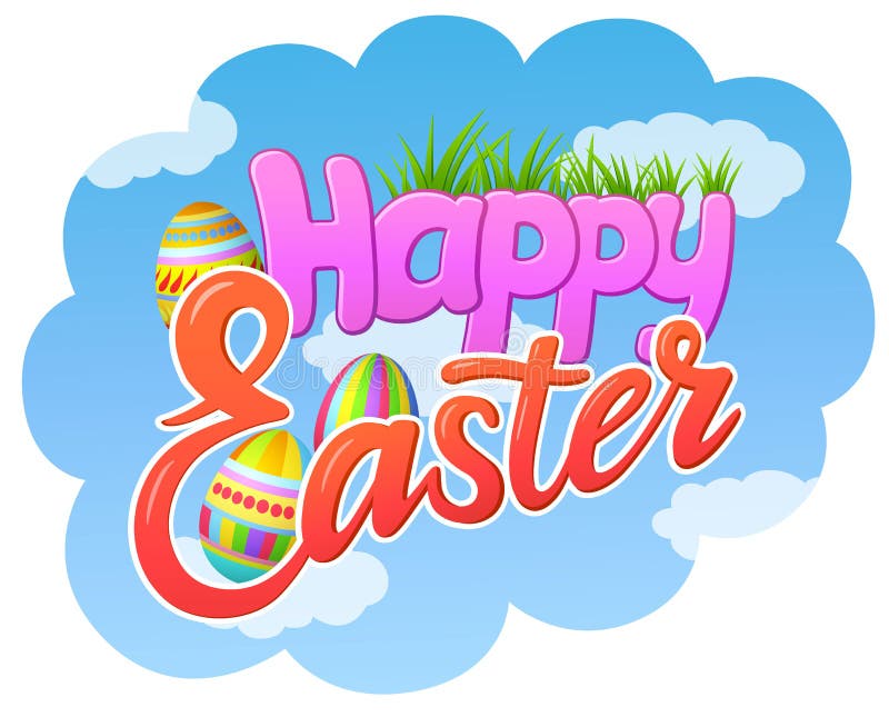Happy Easter Speech Bubble. Stock Vector - Illustration of greeting ...