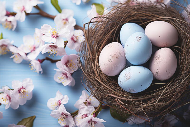 Happy Easter. Composition with Beautiful Easter Eggs. Stylish, Delicate ...