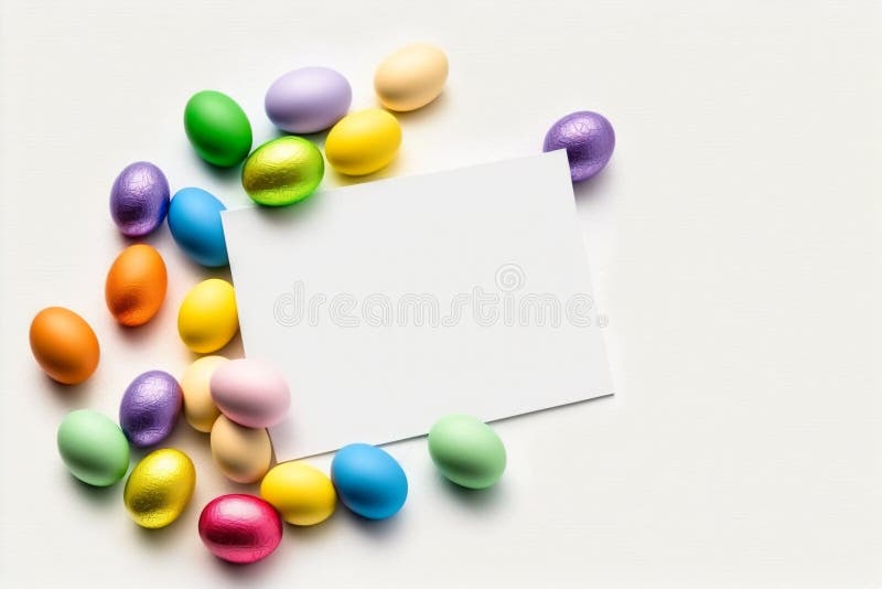 Happy Easter Concept with Easter Eggs. Easter Card with Copy Space ...