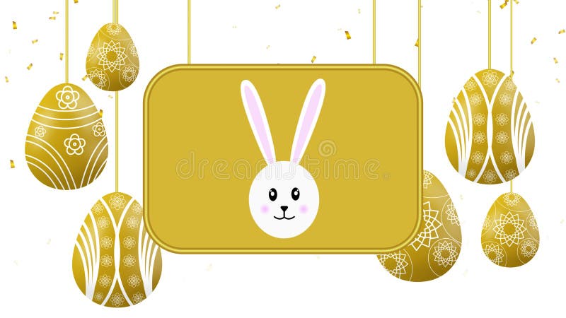 Happy Easter Concept Image in Golden Texture Stock Illustration ...