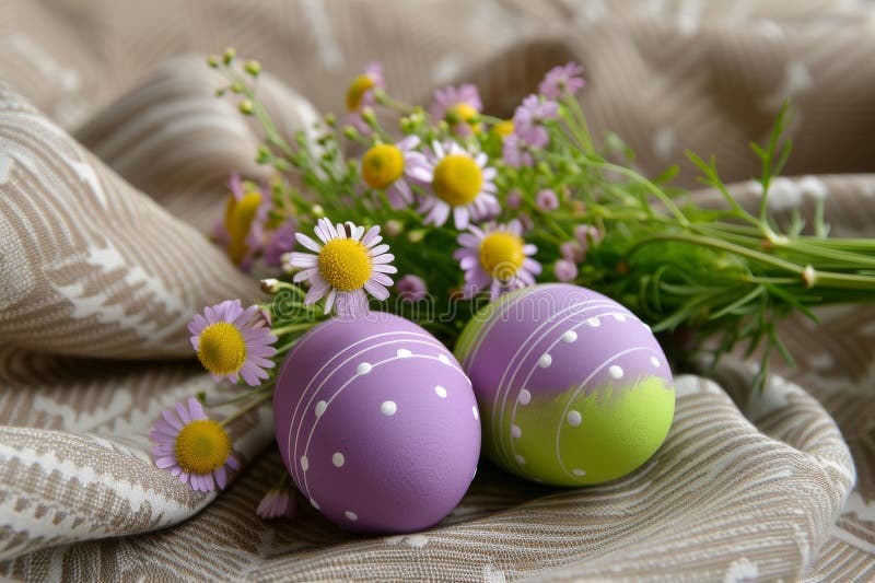 Happy Easter Cultural Events Eggs Springtime Basket. White Egg Shaped ...