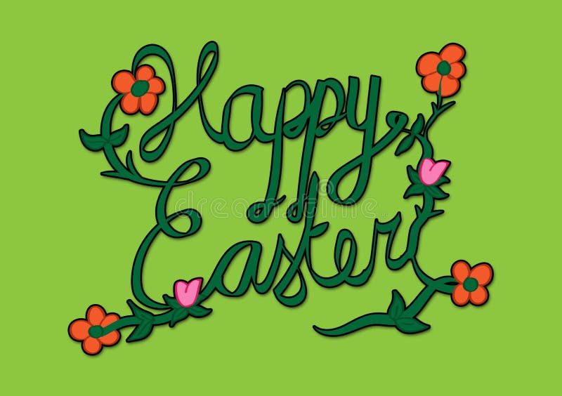 Cursive Easter Happy Stock Illustrations – 448 Cursive Easter Happy ...
