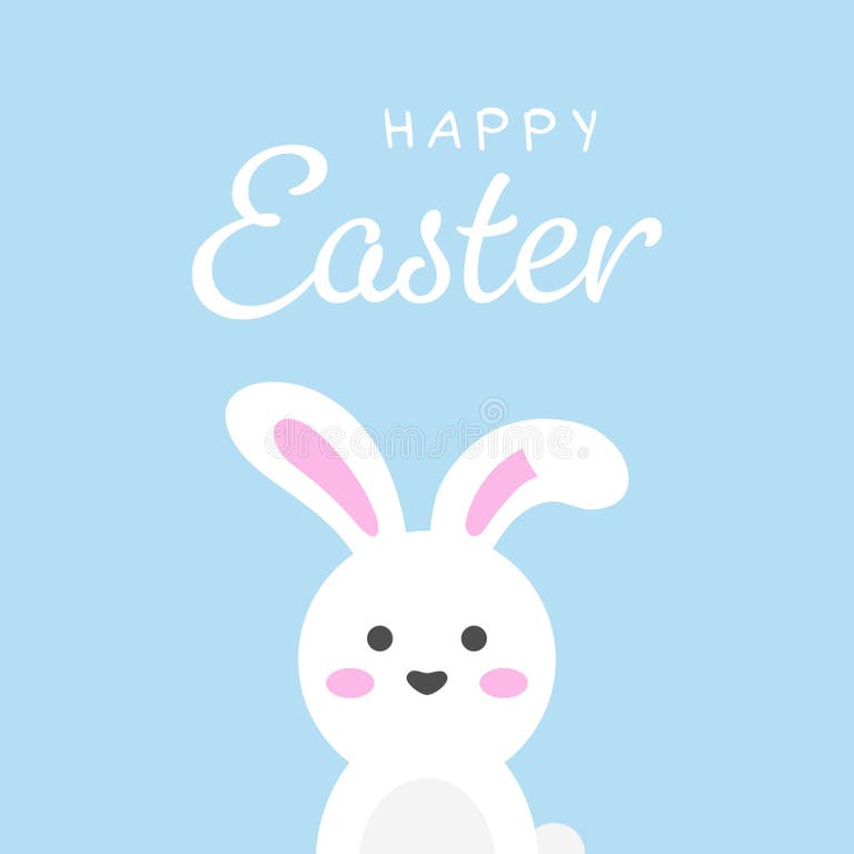 Happy Easter Cute Bunny Vector Stock Vector - Illustration of little ...