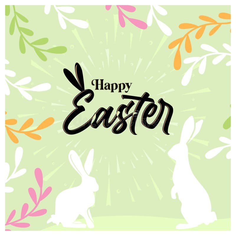 Happy Easter with Cute Bunny. Religious Celebration on Spring ...