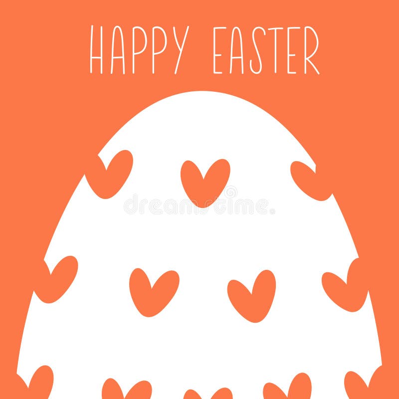 Happy Easter Cute Hand Drawn Banner with Egg with Hearts Stock Vector ...