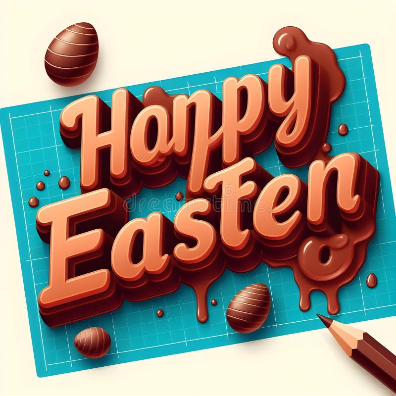 Happy Easter 3D Text Effect - Cartoon Style 3D Premium Stock Illustration - Illustration of ...
