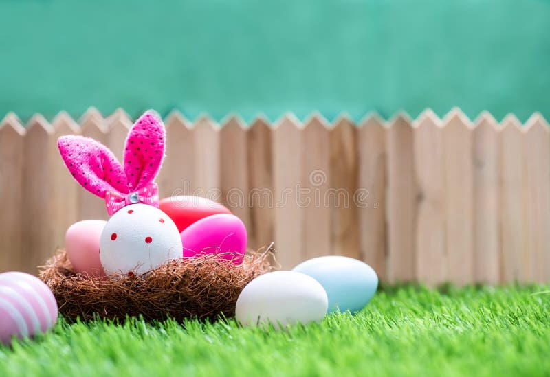 Happy Easter Day, Bunny and Egg for Celebrate in April. Stock Photo ...