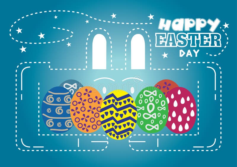 Happy Easter Day rabbit stock vector. Illustration of flower - 50923580