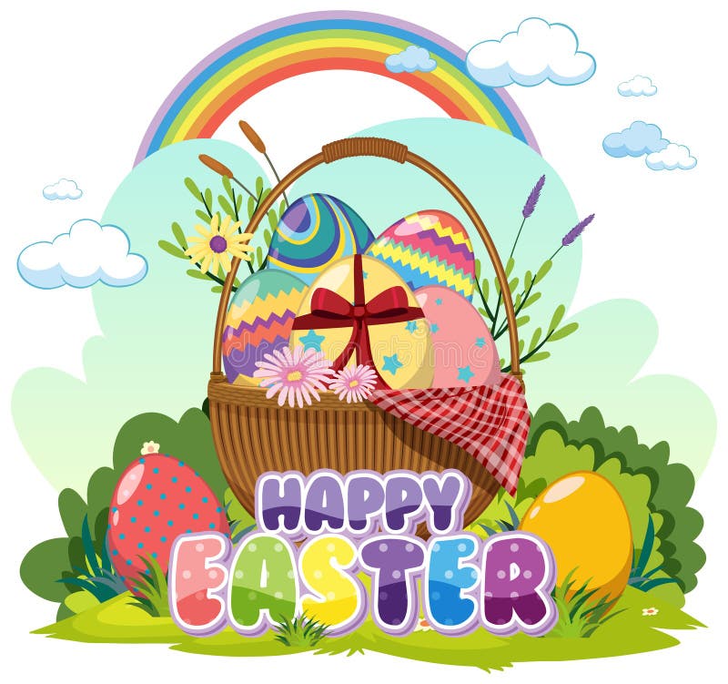 Happy Easter Day Vector for Banner or Poster Design Stock Vector ...