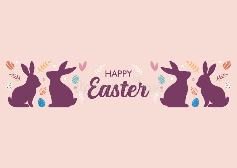 Happy Easter Decorated Easter Card Stock Vector - Illustration of april ...