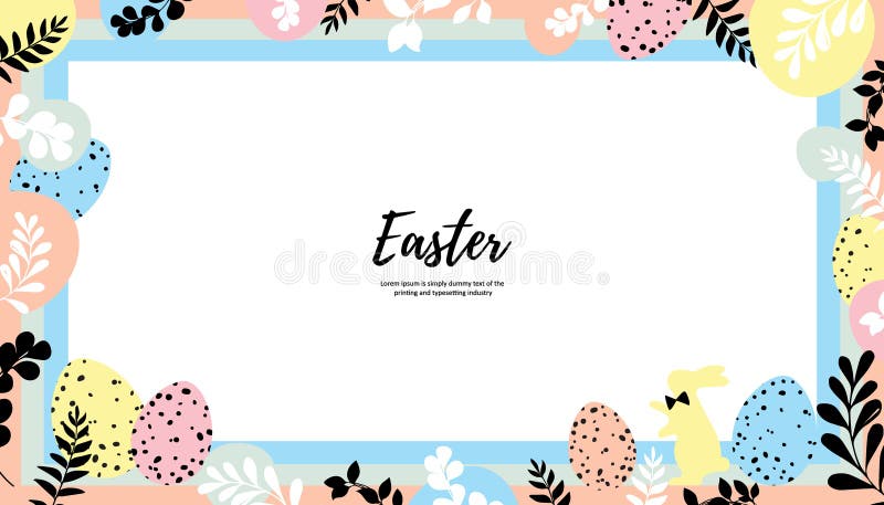 Happy Easter Decoration Background. Easter Elements Decoration Frame ...