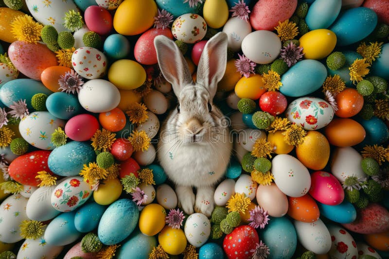 Happy Easter Digital Art Eggs Spellbound Basket. White Artistic ...