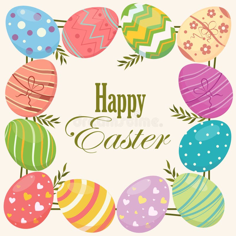 Happy Easter Early Spring Wreath Flowers Bucket with Eggs. Easter ...