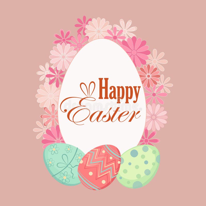 Happy Easter Early Spring Wreath Flowers Bucket with Eggs. Easter ...