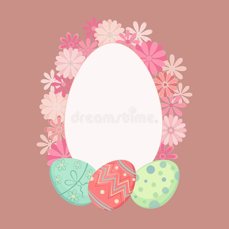 Happy Easter Early Spring Wreath Flowers Bucket with Eggs. Easter ...