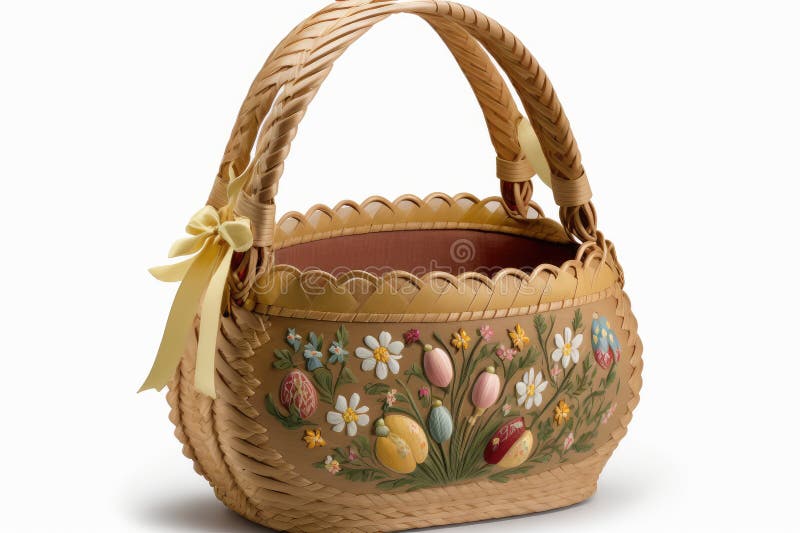 Happy Easter Easter Basket Designs Classic Woven Basket Stock ...