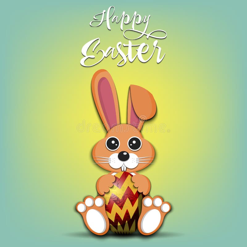 Happy Easter. Easter Bunny Logo Design Template Stock Vector ...