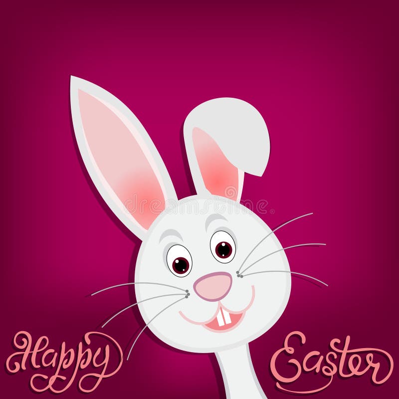 Happy Easter. Easter Bunny on Purple Background. Illustration Stock ...
