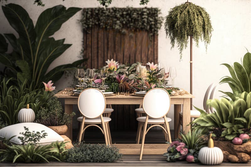 Happy Easter Easter Feast Design Garden Glam Stock Photo - Image of ...