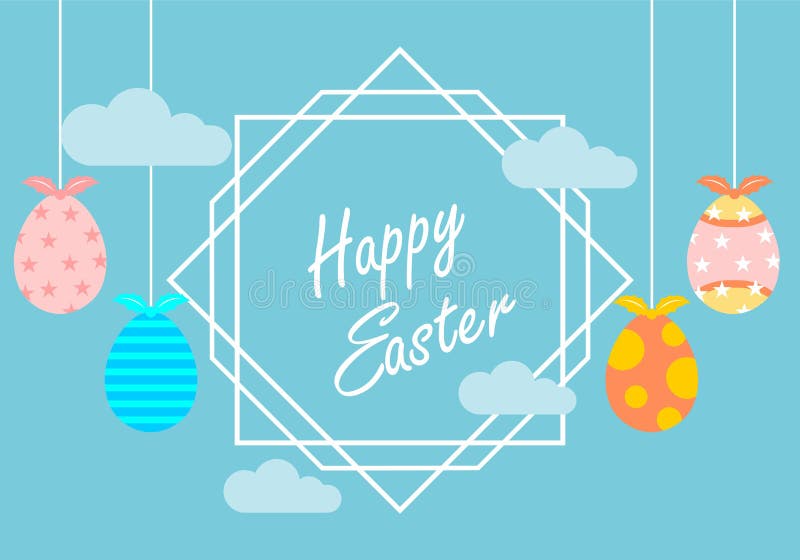 Happy Easter, Egg Colorful Logo Vector Stock Vector - Illustration of ...