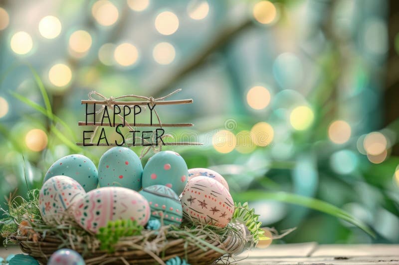 Happy Easter Egg Coloring Techniques Eggs Easter Bunny Buttons Basket ...