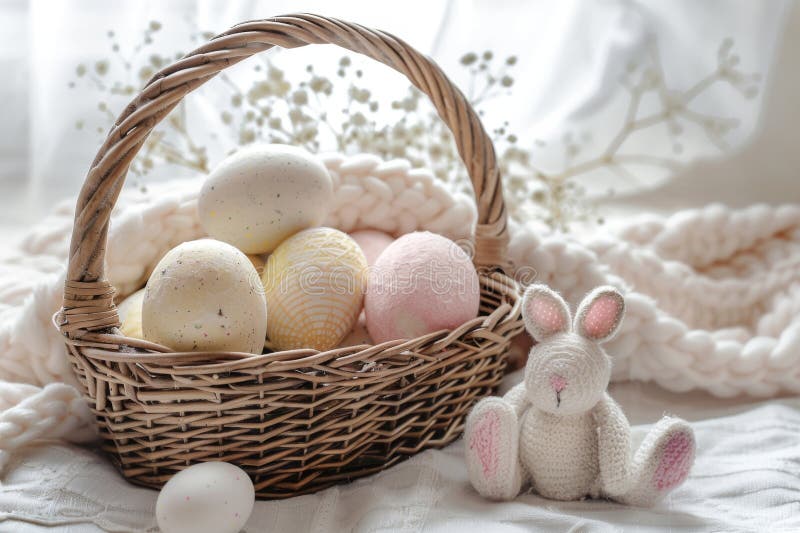 Happy Easter Egg Decorating Eggs Easter Eggstravaganza Basket. White ...