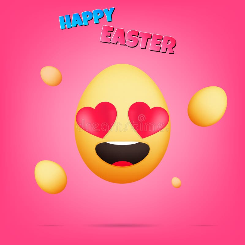 Happy Easter. Egg Emoji in Cartoon Style. Stock Vector - Illustration ...