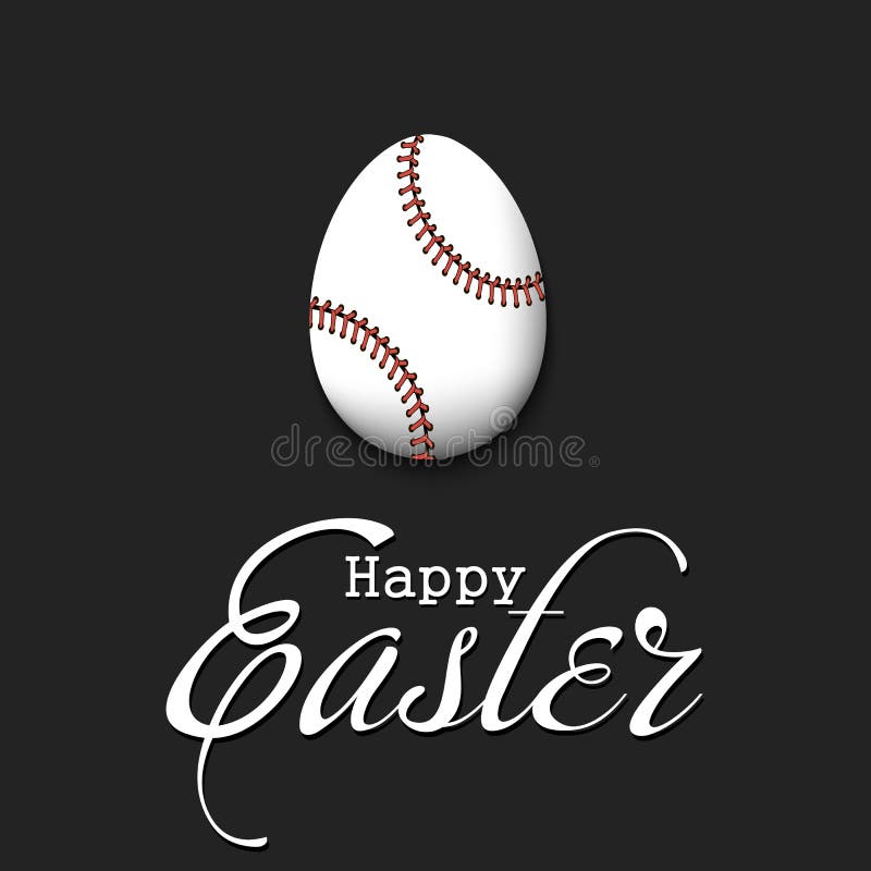 Happy Easter. Egg in the Form of a Baseball Ball Stock Vector ...