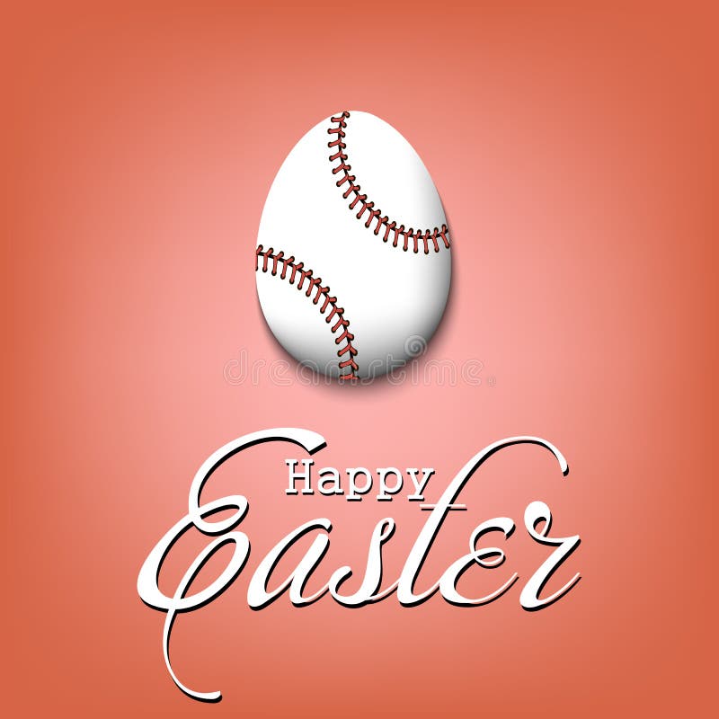 Happy Easter. Egg in the Form of a Baseball Ball Stock Vector ...