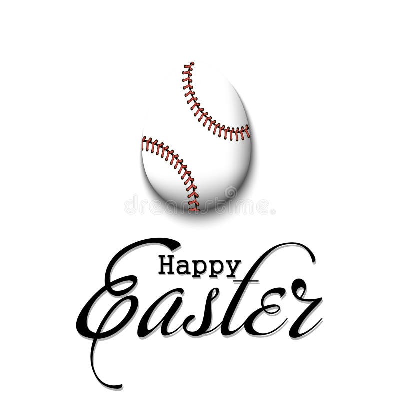 Happy Easter. Egg in the Form of a Baseball Ball Stock Vector ...