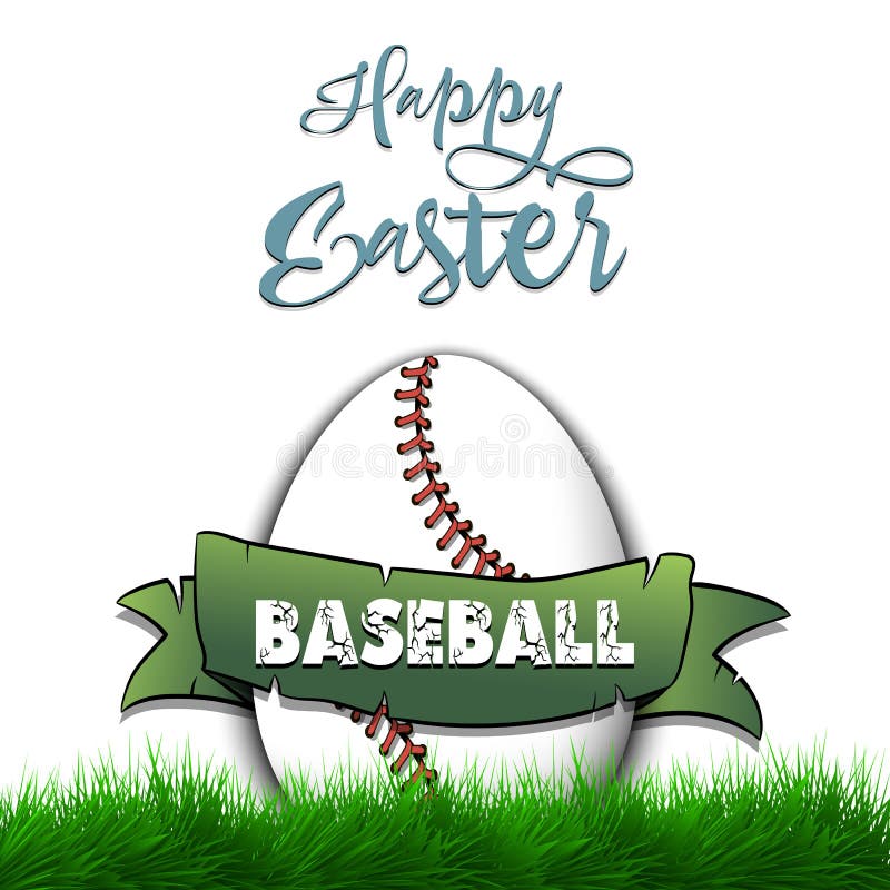 Happy Easter. Egg in the Form of a Baseball Ball Stock Vector ...