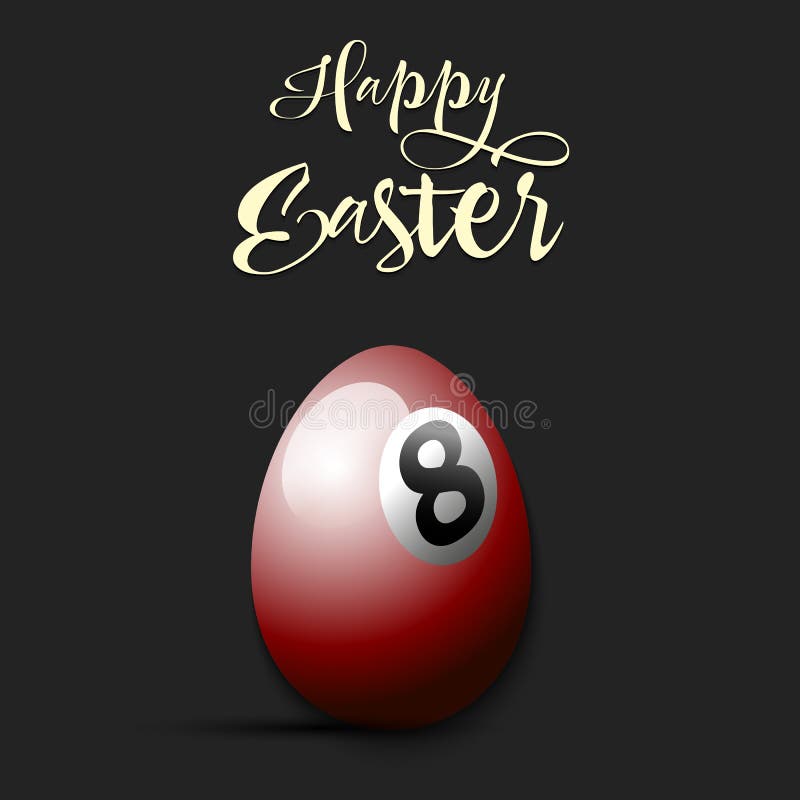 Happy Easter. Egg in the Form of a Billiard Ball Stock Vector ...