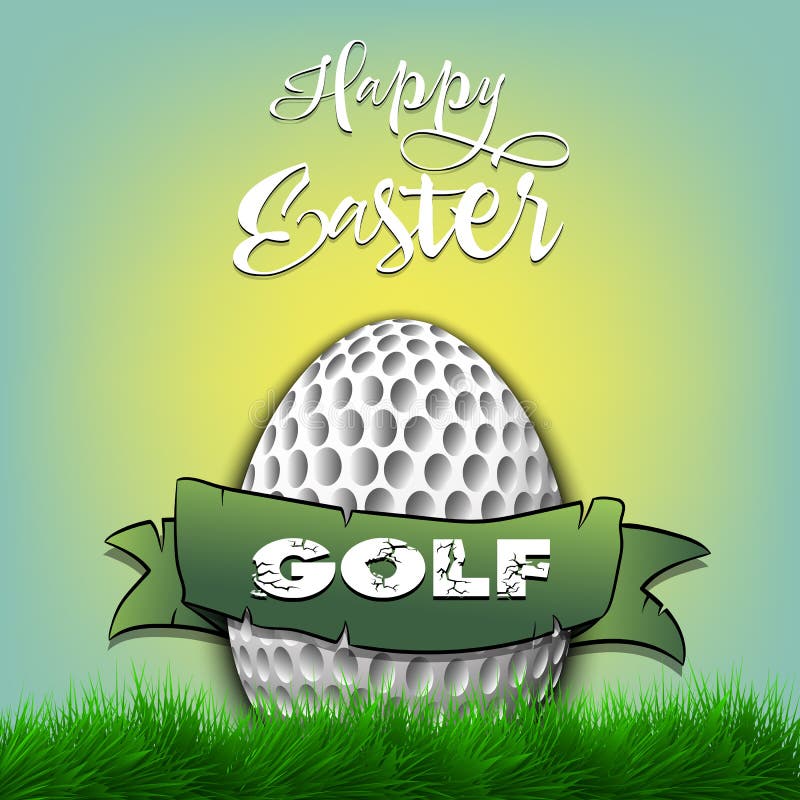 Happy Easter. Egg in the Form of a Golf Ball Stock Vector ...
