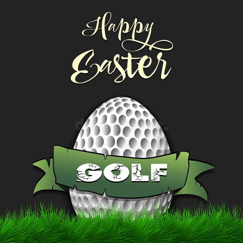 Happy Easter. Egg in the Form of a Golf Ball Stock Vector ...
