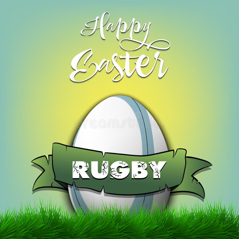 Happy Easter. Egg in the Form of a Rugby Ball Stock Vector ...