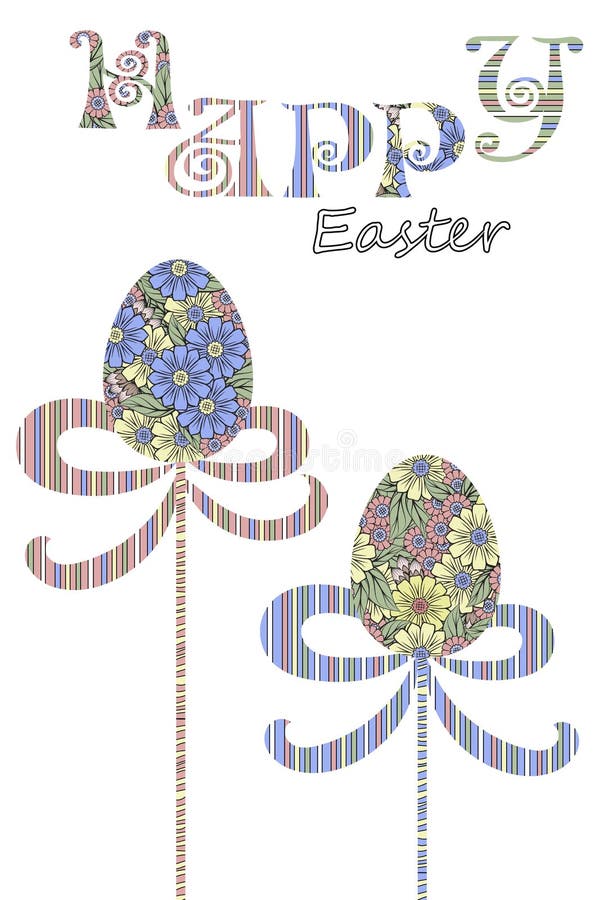 Happy Easter Egg Greeting Card Cover Design Stock Vector - Illustration ...