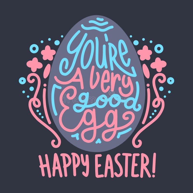 Happy Easter Egg Greetings Card Stock Illustration - Illustration of holiday, adorable: 143955935