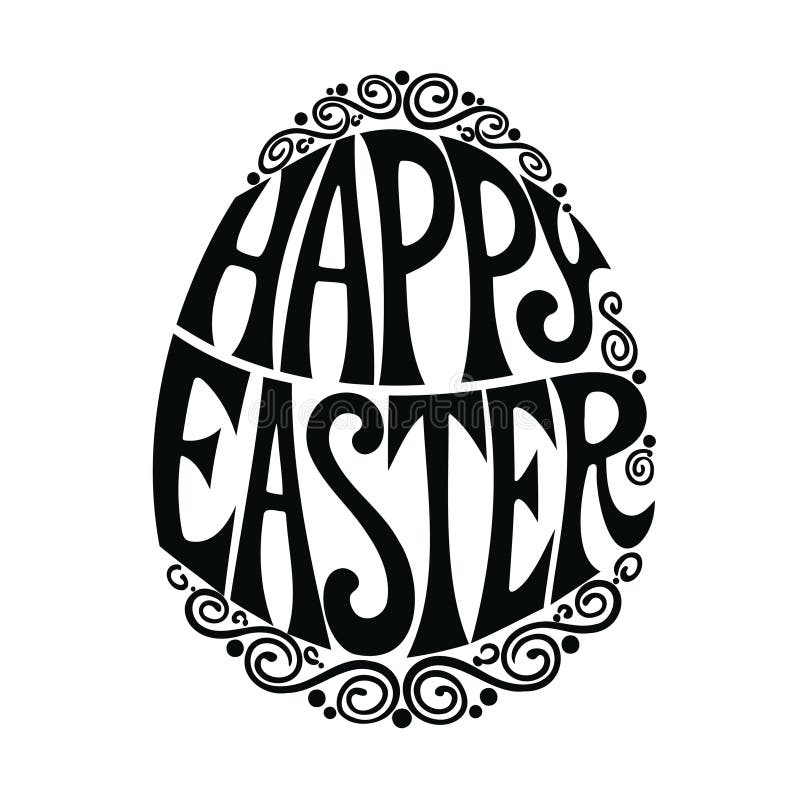 Happy Easter Egg Lettering Design Stock Vector - Illustration of ...