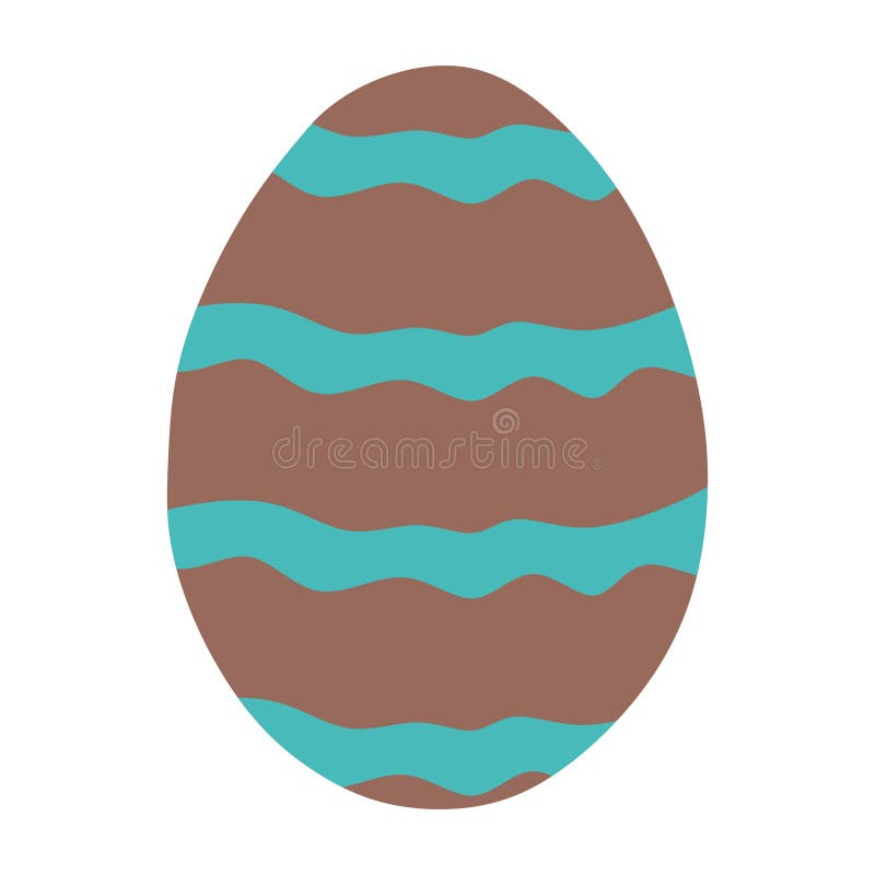 Happy Easter. Easter Egg with Painted Brown Color and Turquoise Strip ...