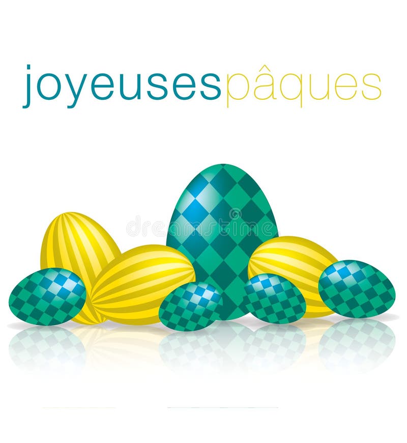 Happy Easter Egg with Reflection Card Stock Vector - Illustration of ...