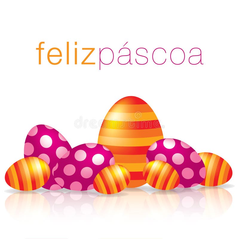 Happy Easter Egg with Reflection Card Stock Vector - Illustration of ...